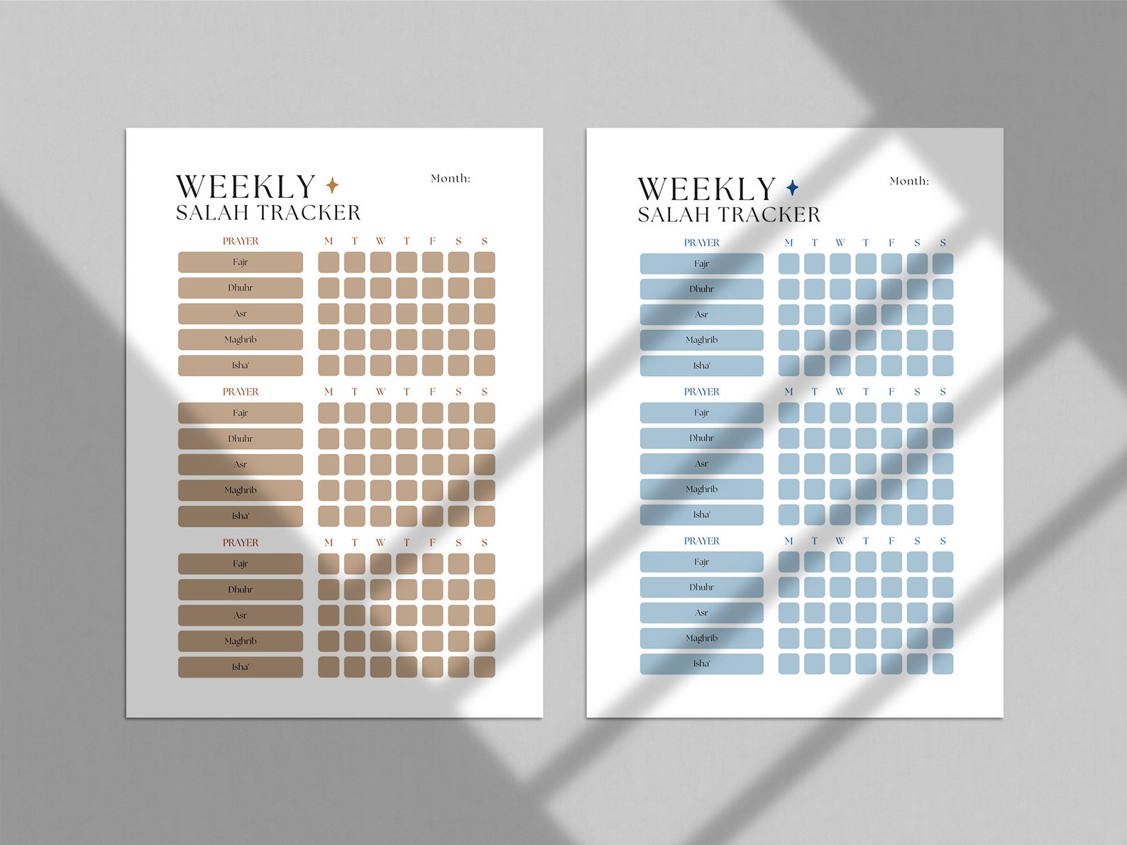 Salah Tracker Muslim Prayer Tracker Salah Tracker - Etsy