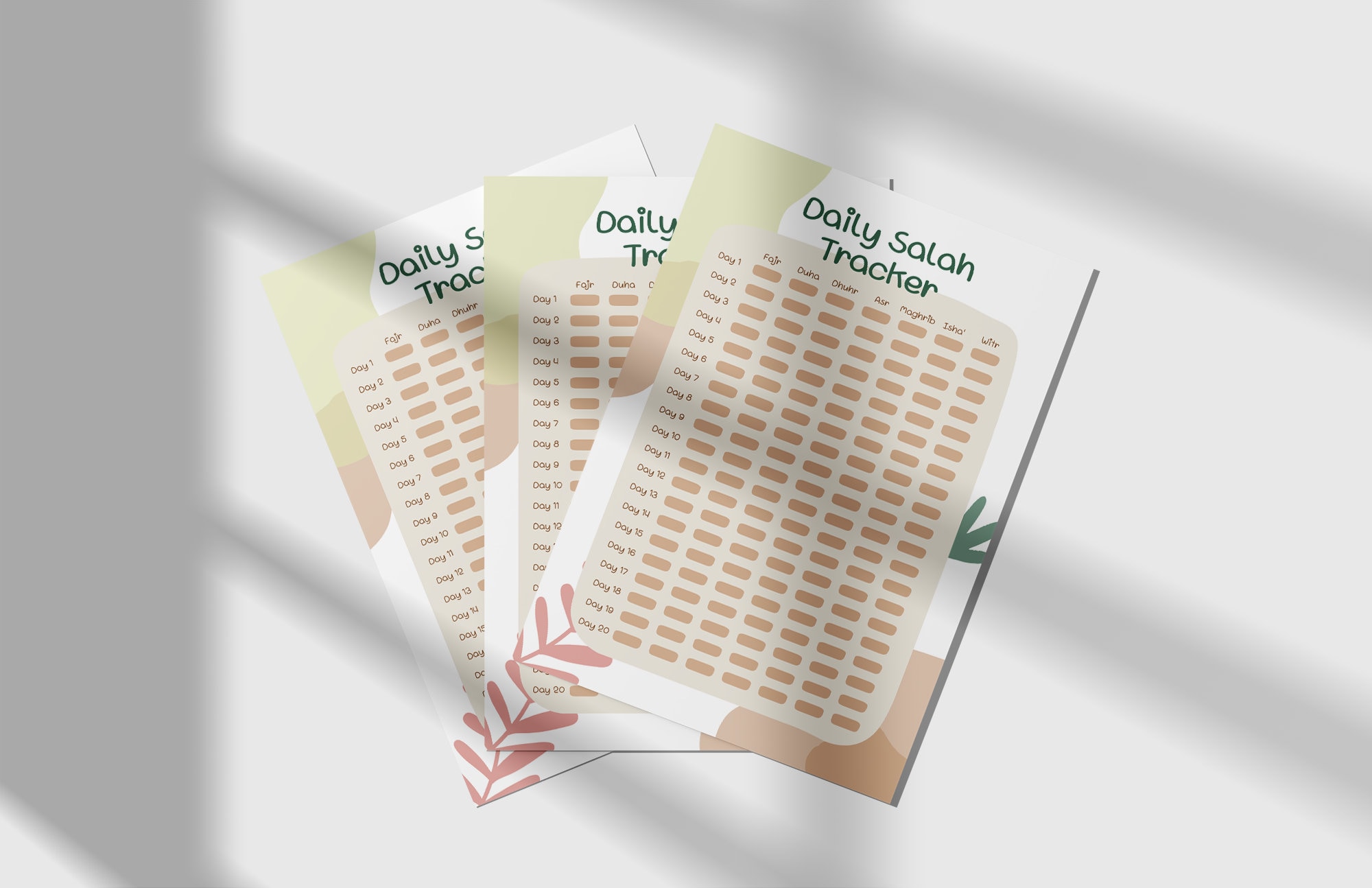 Salah Tracker Muslim Prayer Tracker Salah Tracker Checklist Islamic Art ...