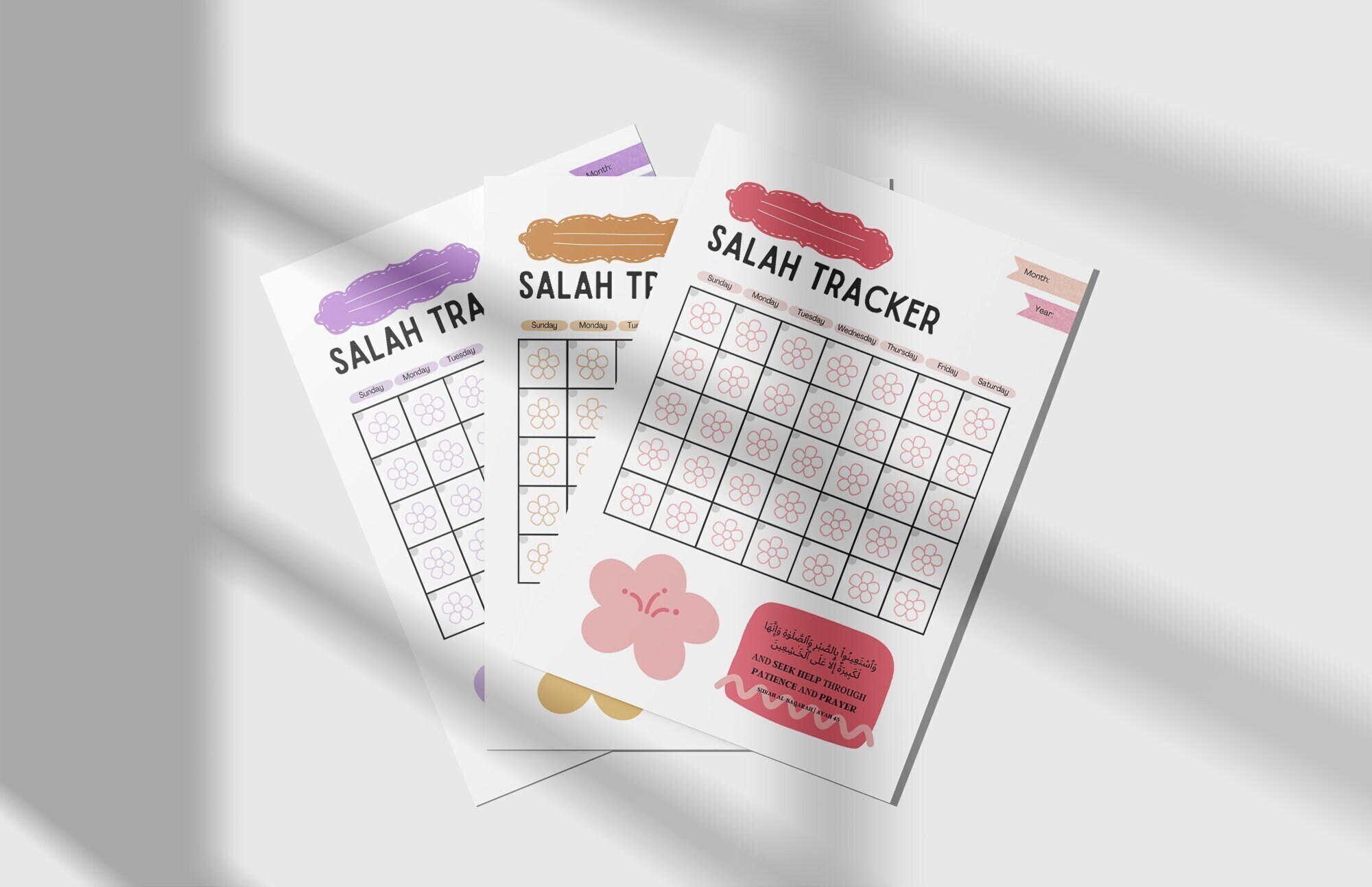 Flower Salah Tracker: Muslim Prayer Checklist (digital Download) - Etsy