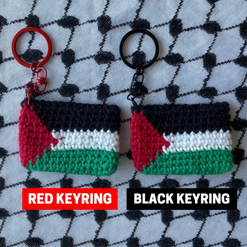 Crochet Palestine Flag Keychain | Handmade Falasteen Keyring | Free ...