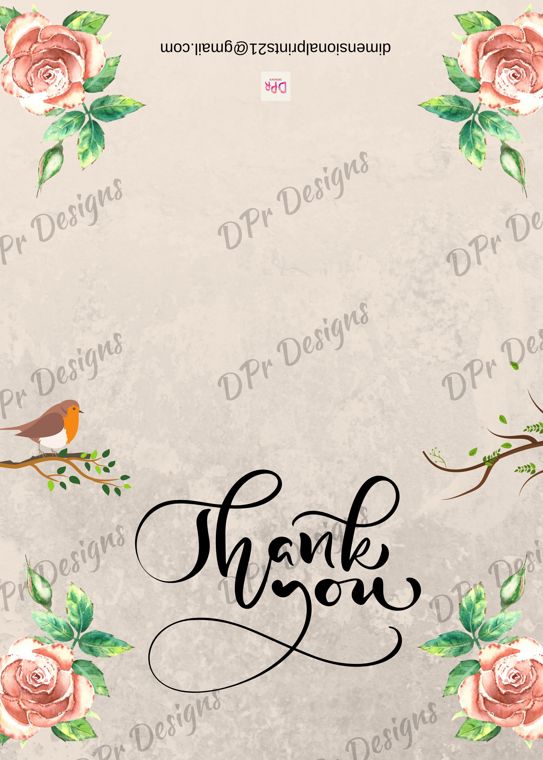 Cursive Thank You Card Printable Cards nature Thank You - Etsy Canada