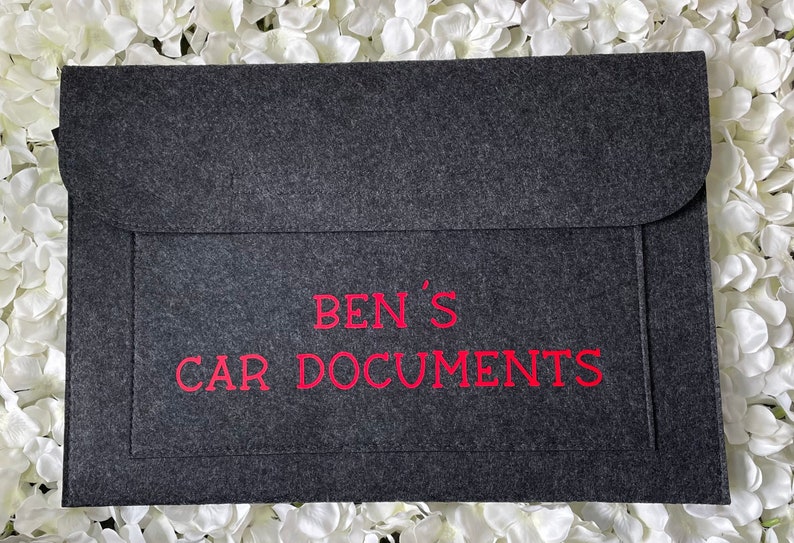 Personalised Car Documents Folder Car Paperwork Organiser - Etsy UK