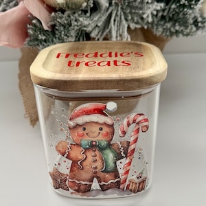 Personalised Gingerbread Man Treat Jar, Glass Storage Jar With ...