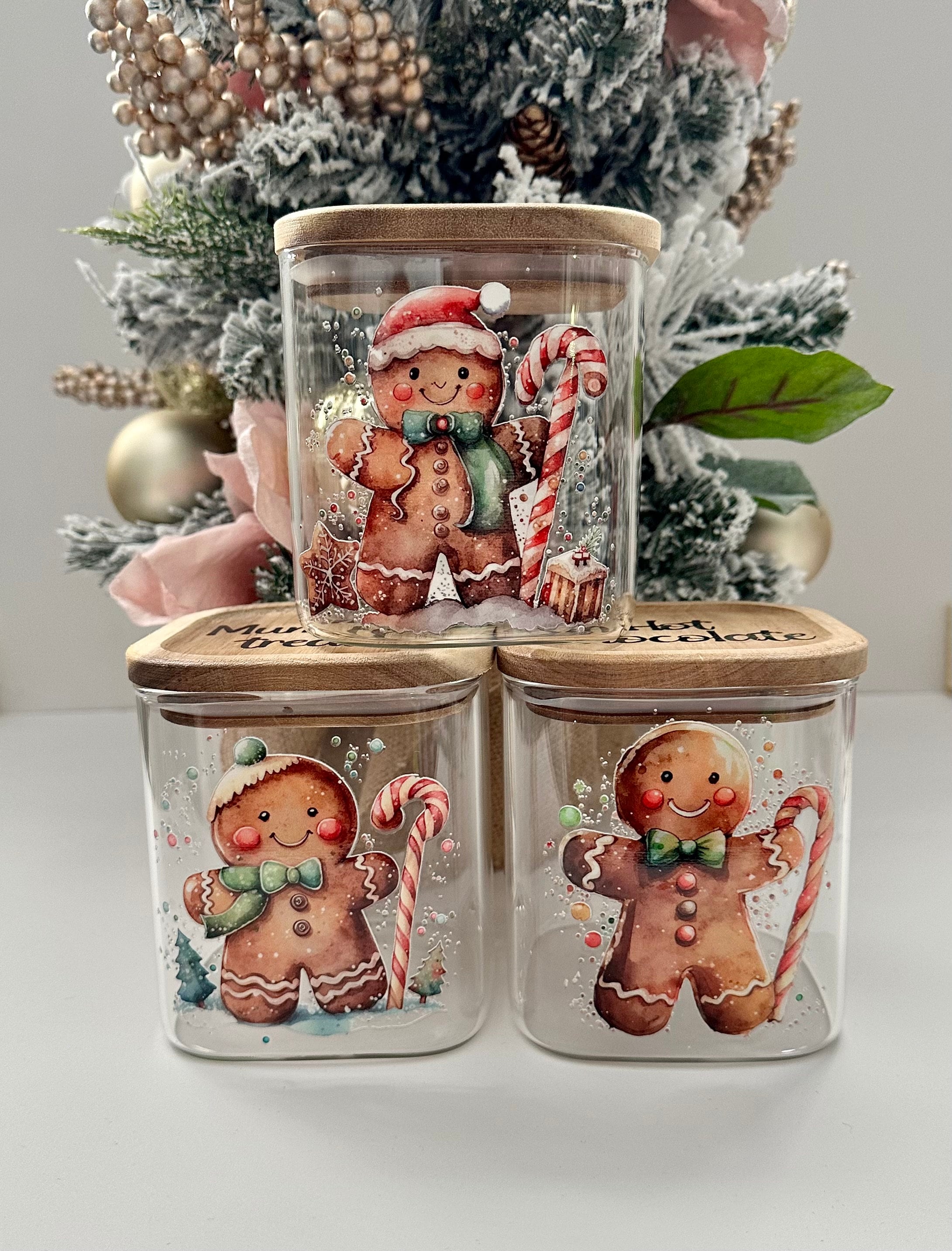 Personalised Gingerbread Man Treat Jar, Glass Storage Jar With ...