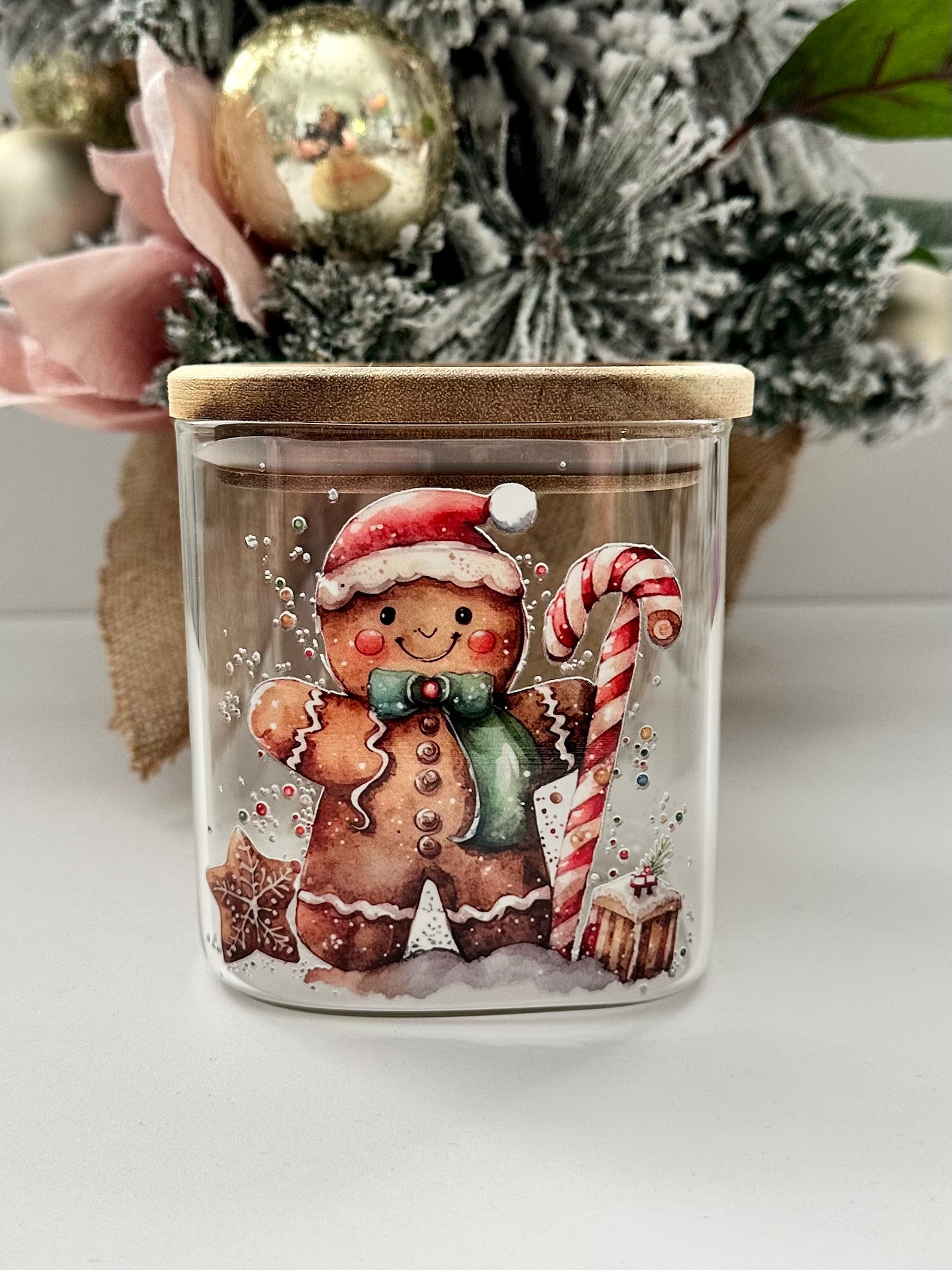 Personalised Gingerbread Man Treat Jar, Glass Storage Jar With ...