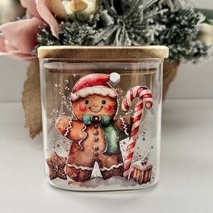 Personalised Gingerbread Man Treat Jar, Glass Storage Jar With ...