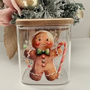 Personalised Gingerbread Man Treat Jar, Glass Storage Jar With ...