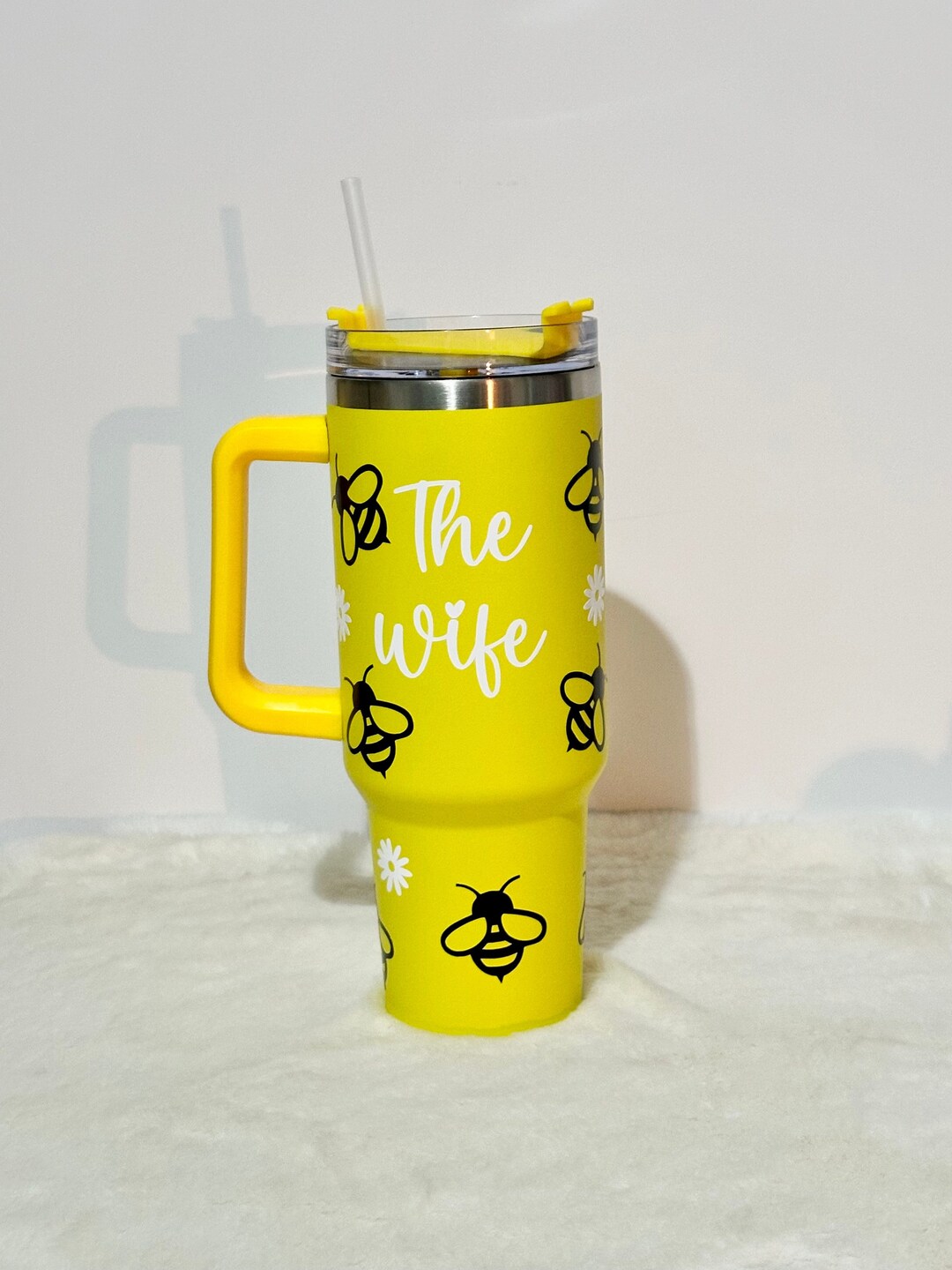 Personalised Bumble Bee Travel Cup, Large Capacity Tumbler, Bee Design ...