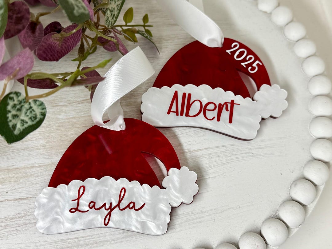 Personalised Santa Hat Bauble: Christmas Tree Decoration for Kids - Etsy
