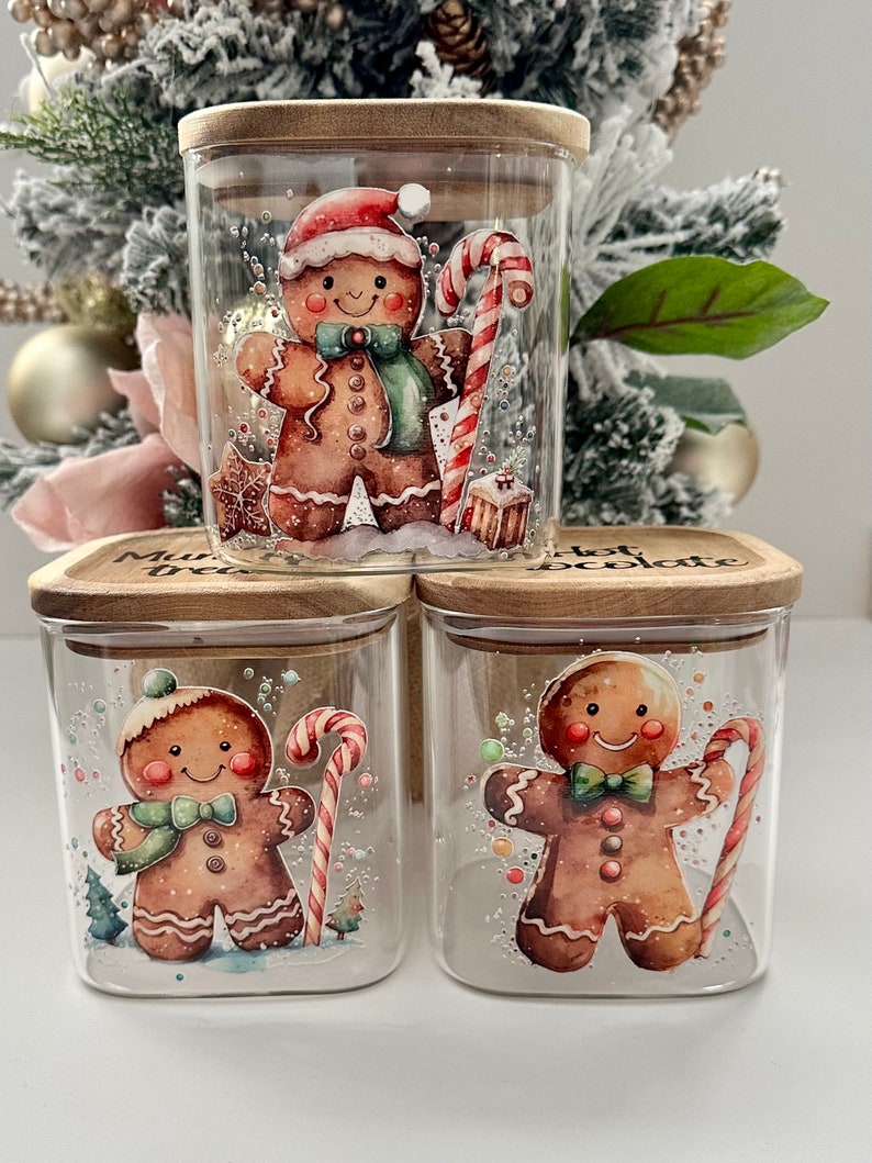 Personalised Gingerbread Man Treat Jar, Glass Storage Jar With ...