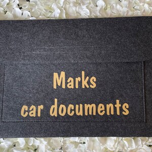 Personalised Car Documents Folder, Car Paperwork Organiser, Felt Folder ...