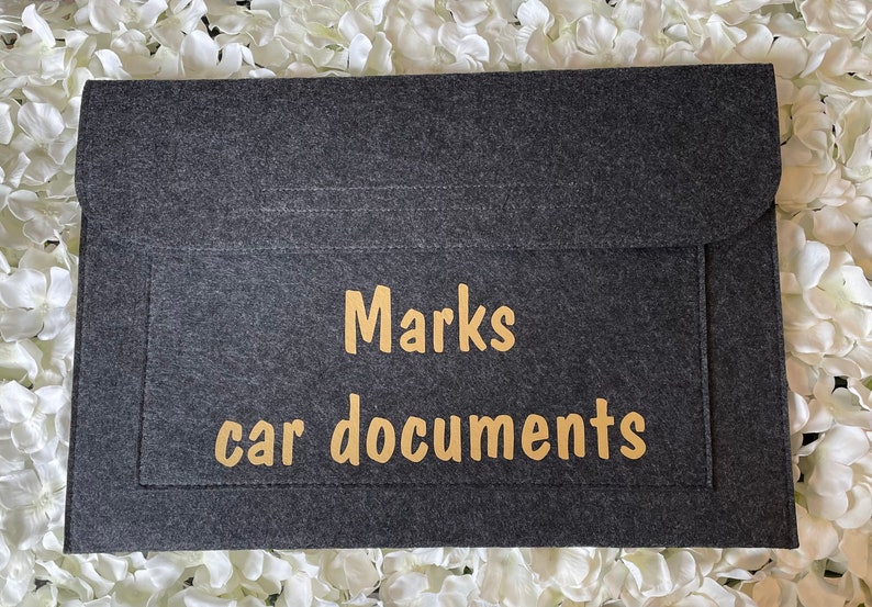 Personalised Car Documents Folder, Car Paperwork Organiser, Felt Folder ...