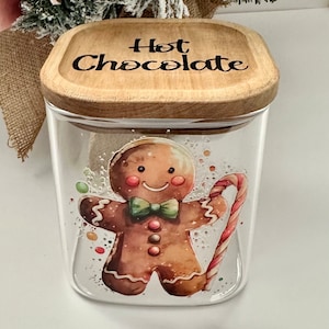 Personalised Gingerbread Man Treat Jar, Glass Storage Jar With ...