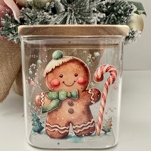 Personalised Gingerbread Man Treat Jar, Glass Storage Jar With ...