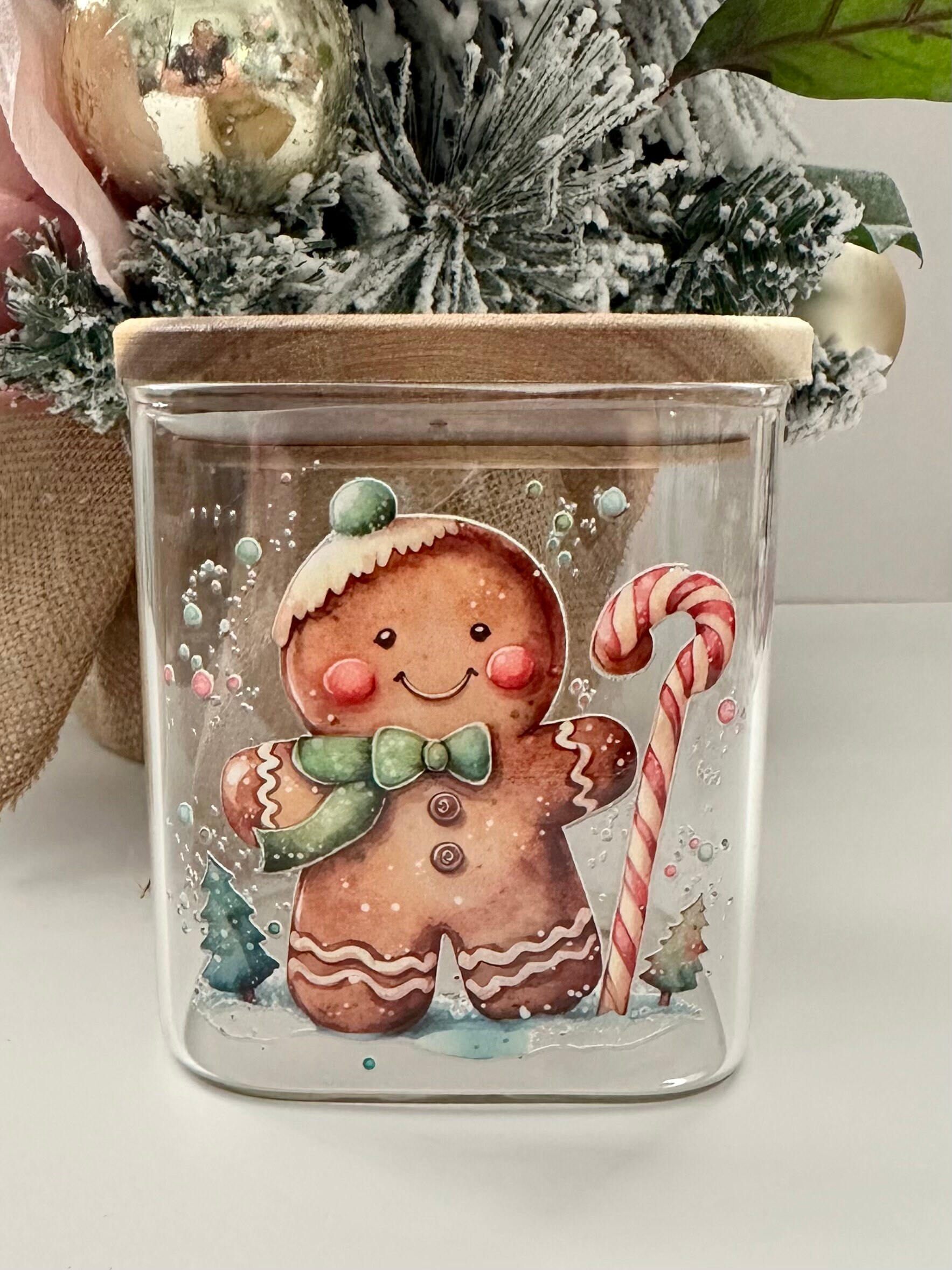 Personalised Gingerbread Man Treat Jar, Glass Storage Jar With ...