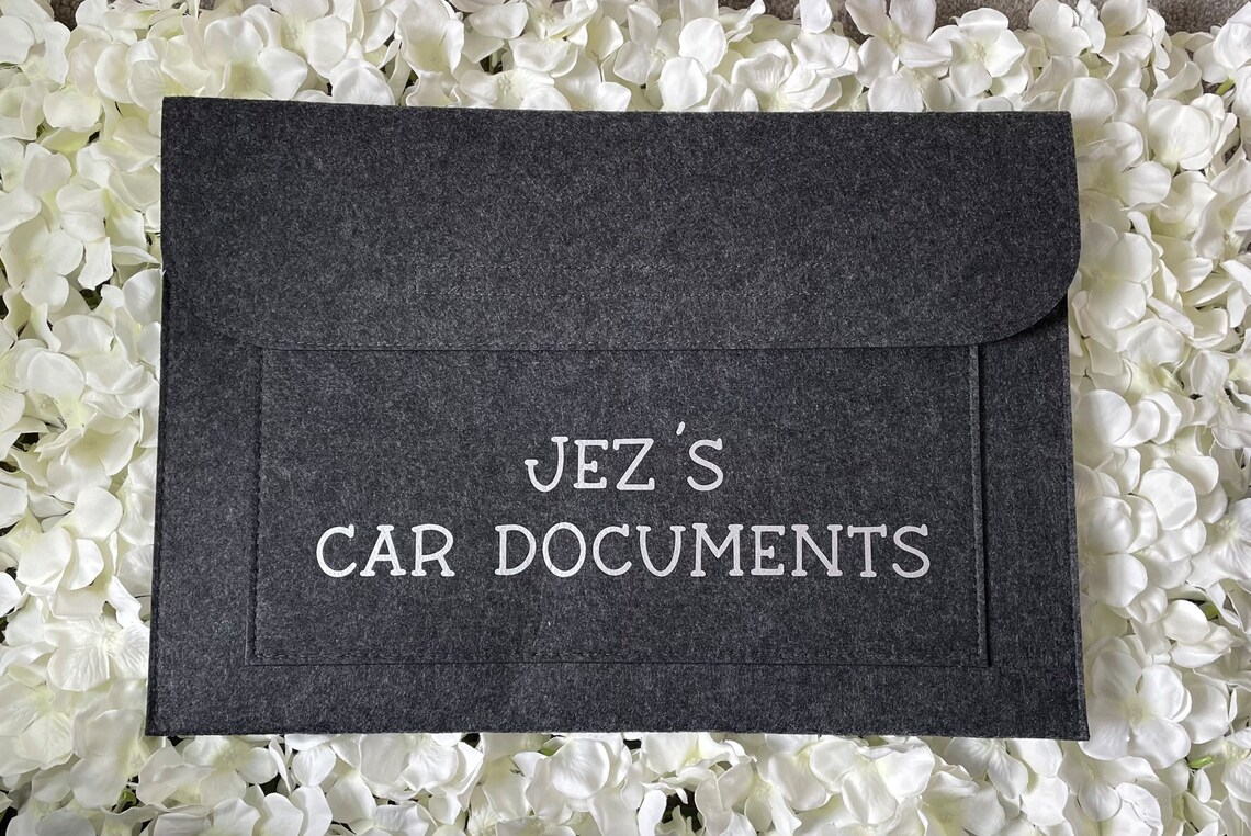 Personalised Car Documents Folder Car Paperwork Organiser - Etsy UK