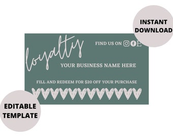 Green Loyalty Card - Etsy