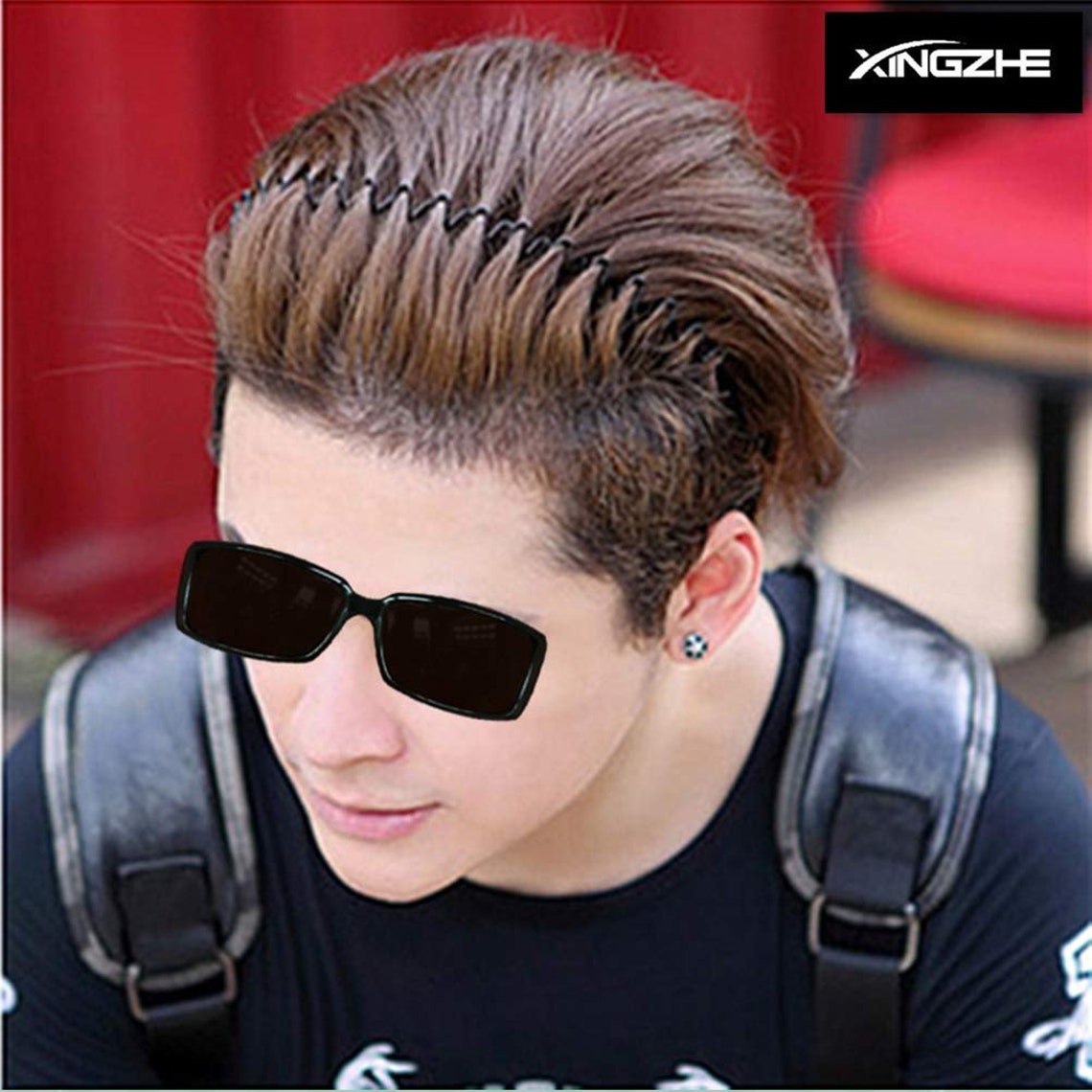 Metal Hair Band For Men Women Headband Unisex Black Wavy Etsy