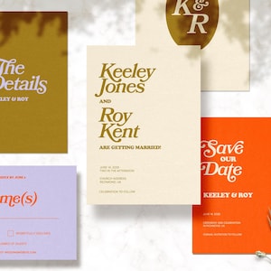 Funky Wedding Invite | Bold Wedding Invite | Colourful Wedding ...