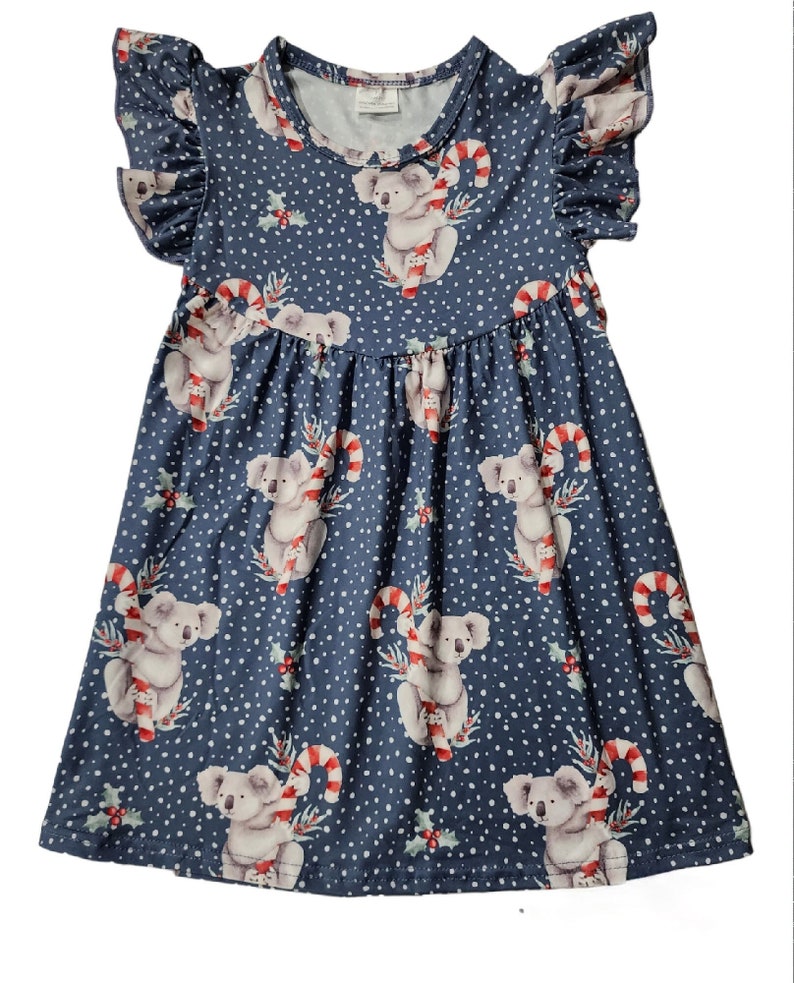 Koala Holiday Cuddles Flutter Sleeve Dress - Etsy