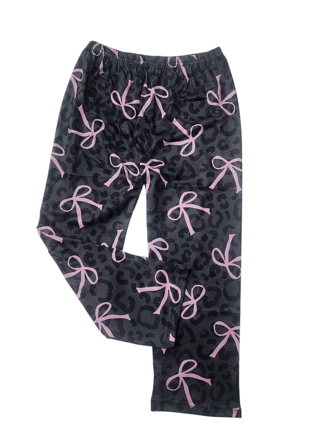 Pink Bow Leopard Print Pants - Etsy