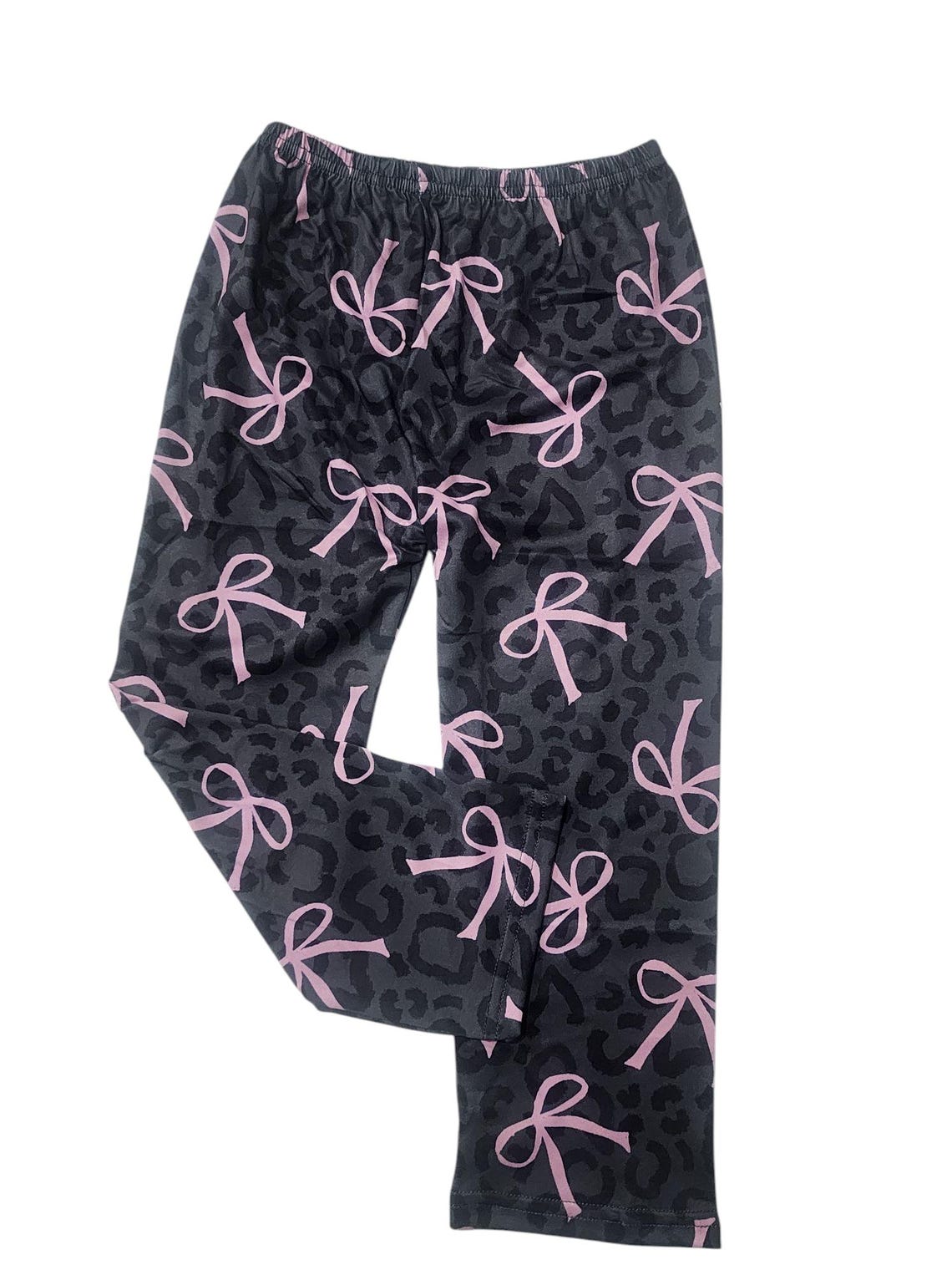 Pink Bow Leopard Print Pants - Etsy