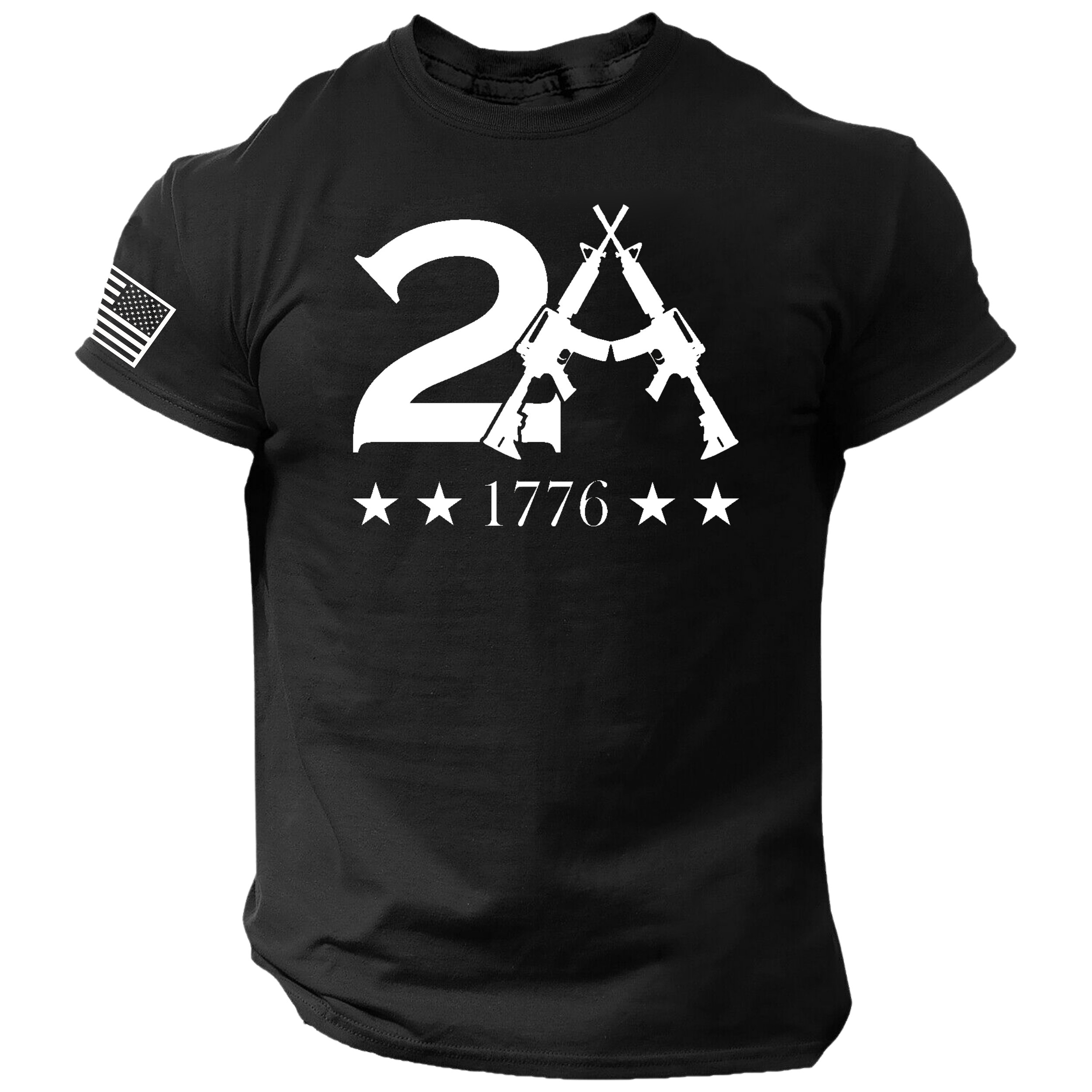 2ND Amendment 2A T-SHIRT American Patriotic 1776 Military America Flag ...