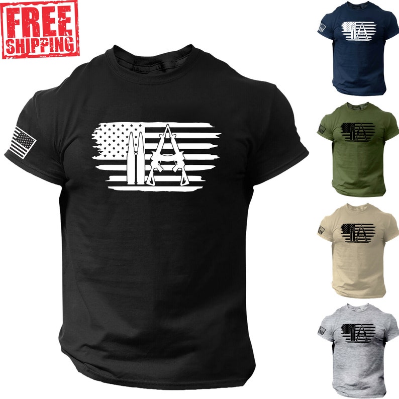 2A T Shirt, 2nd Amendment, Patriotic, American Flag, USA, 1776, Veteran ...