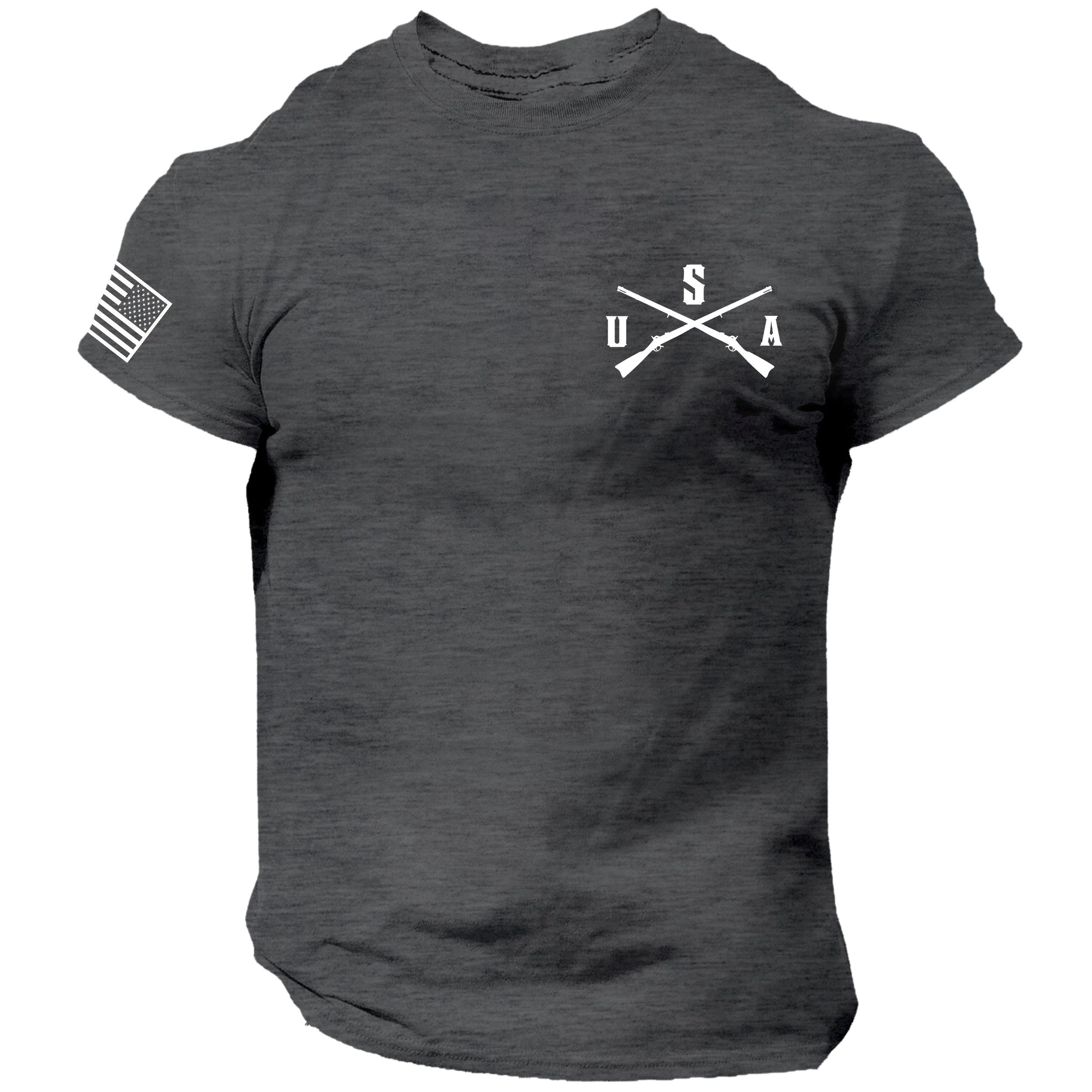 USA Crossed Muskets Left Chest Design Shirt, American Shirt, Patriotic ...