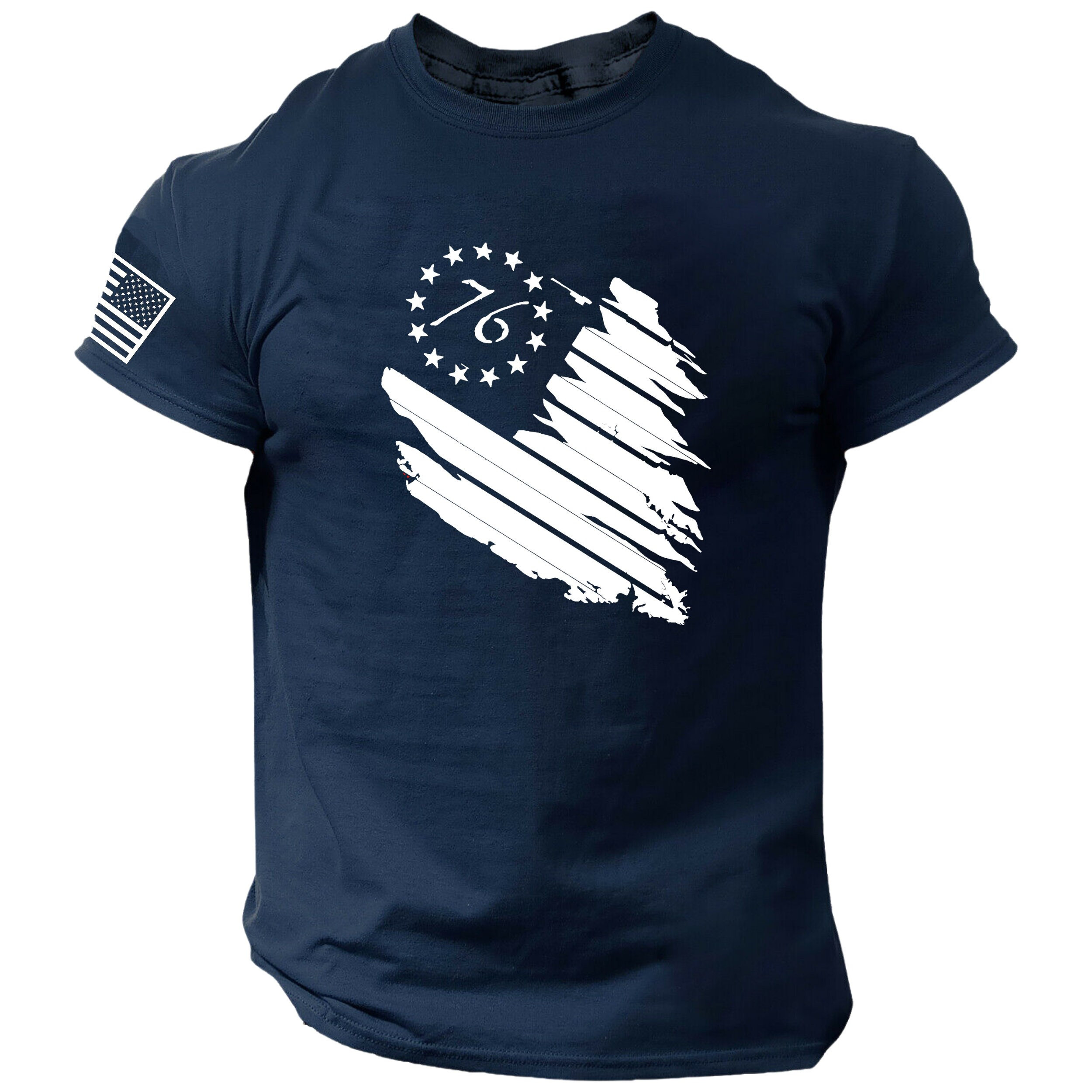 1776 Distressed Flag T-SHIRT Betsy Ross American Patriotic Vintage ...