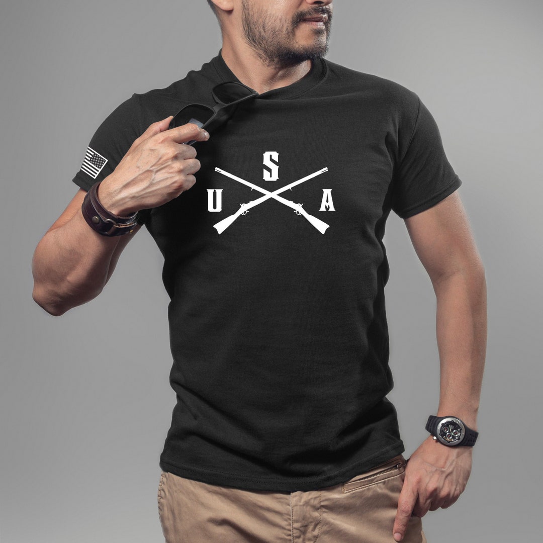 USA Crossed Muskets Shirt: Patriotic 2nd Amendment Tee - Etsy