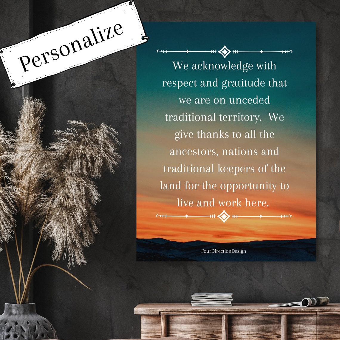 Personalized Land Acknowledgment Art, Indigenous Cultural Safety Art ...
