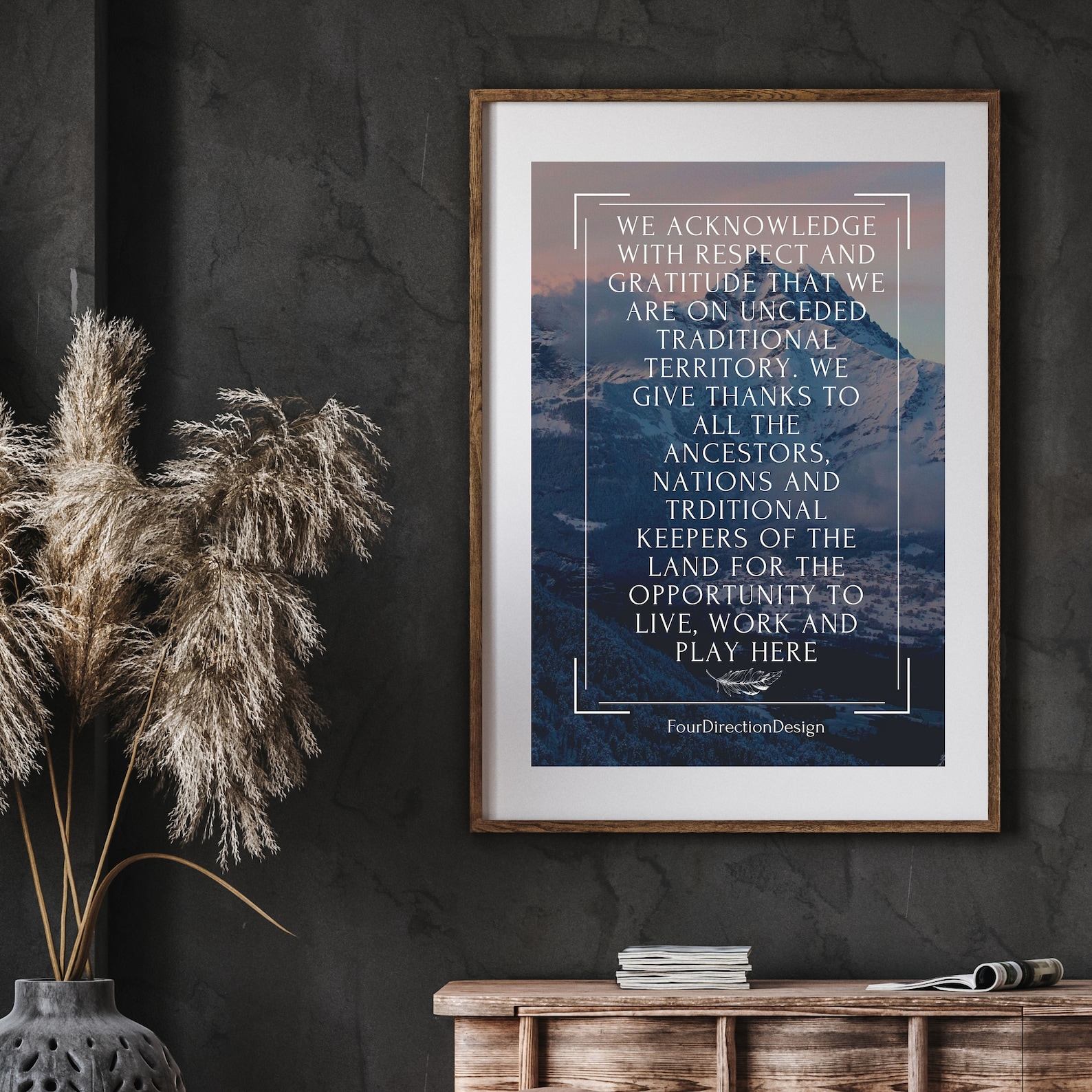 Land acknowledgment print indigenous art landscape art | Etsy