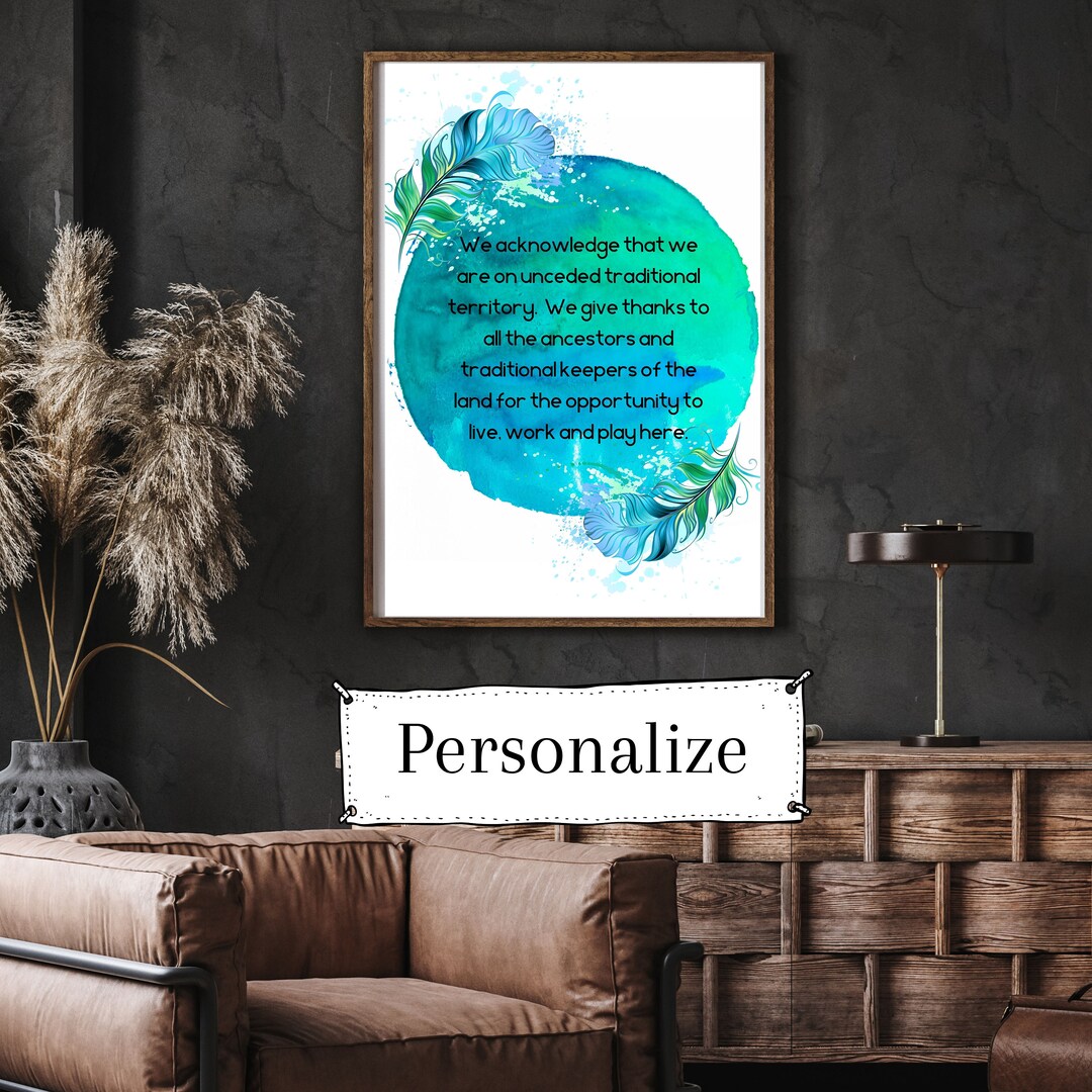 Personalized Land Acknowledgment, Indigenous Cultural Safety Art ...