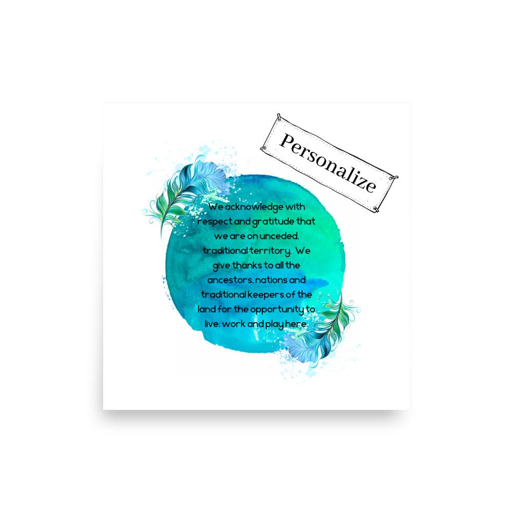 Personalized Land Acknowledgment, Indigenous Cultural Safety Art ...