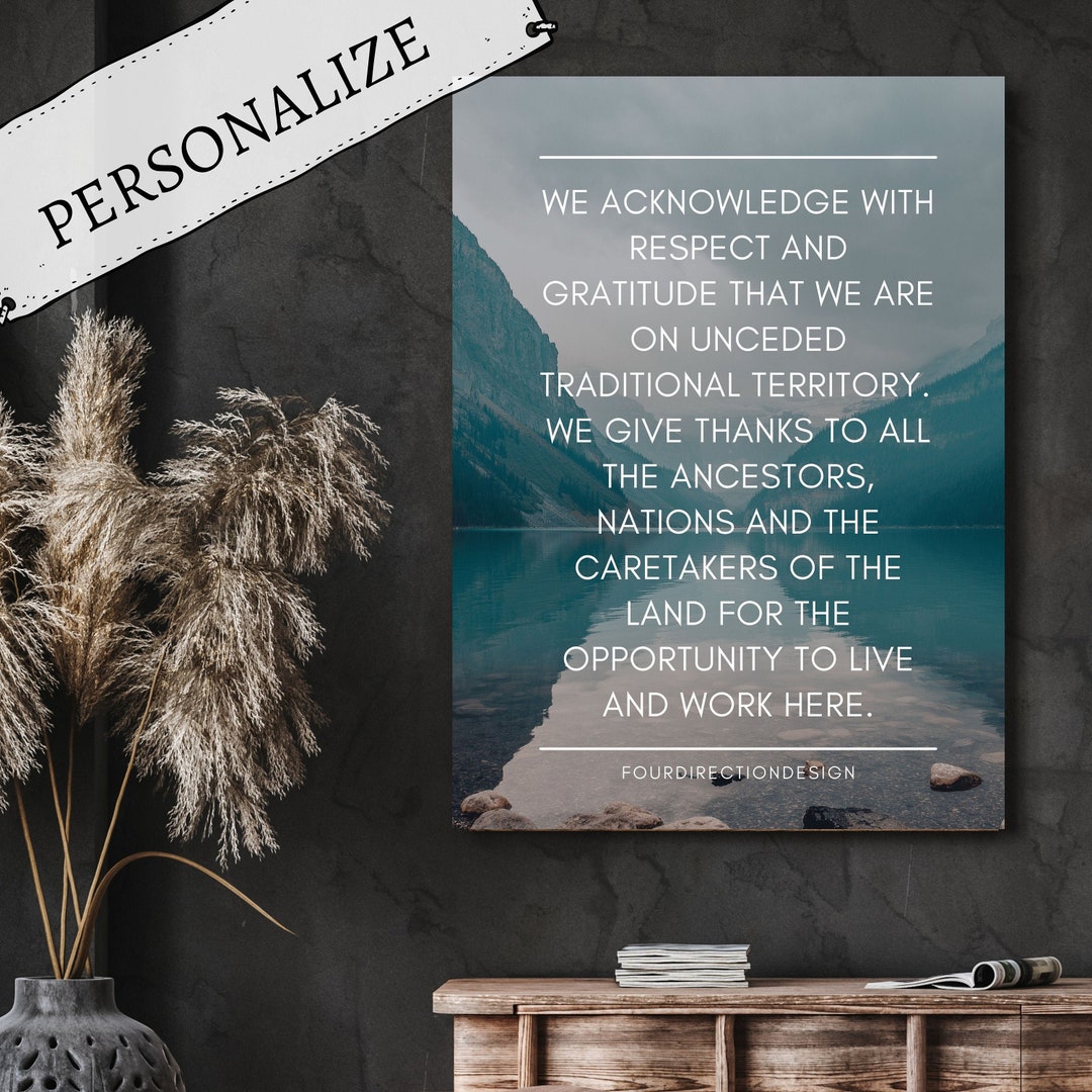 Personalized Land Acknowledgment, Indigenous Cultural Safety Art ...