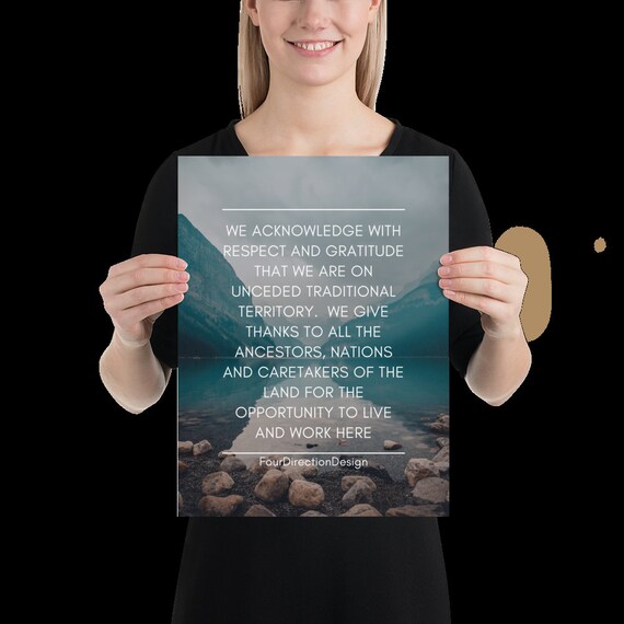 Land acknowledgment print indigenous art landscape art | Etsy