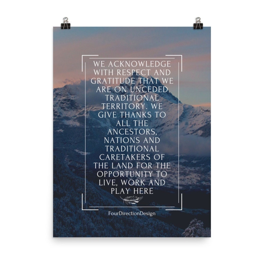 Land Acknowledgment Print, Indigenous Art, Landscape Art, Mountain Wall ...