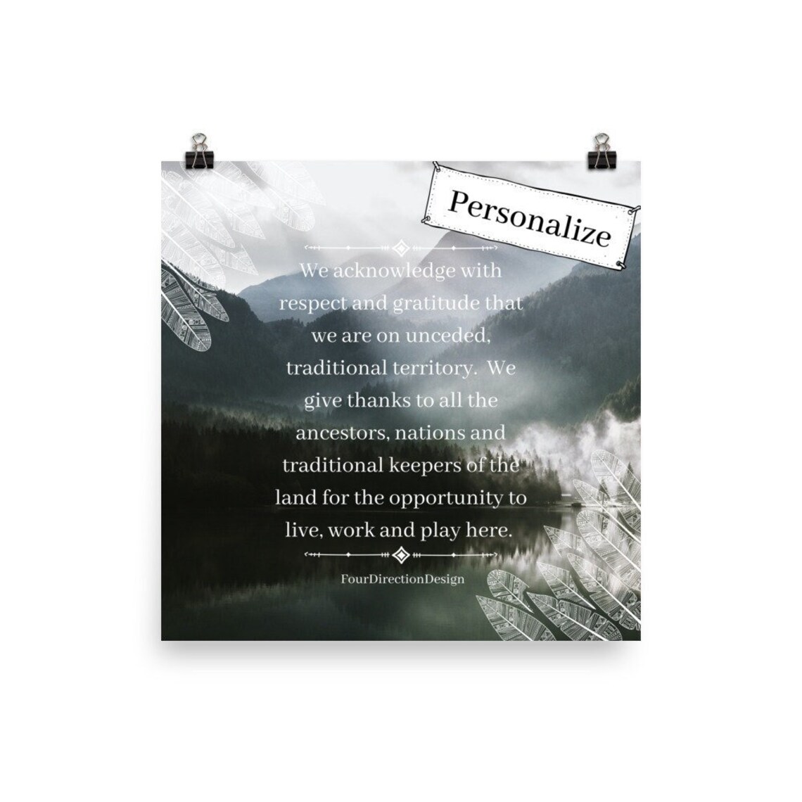 Personalized Land Acknowledgment, Indigenous Cultural Safety Art ...