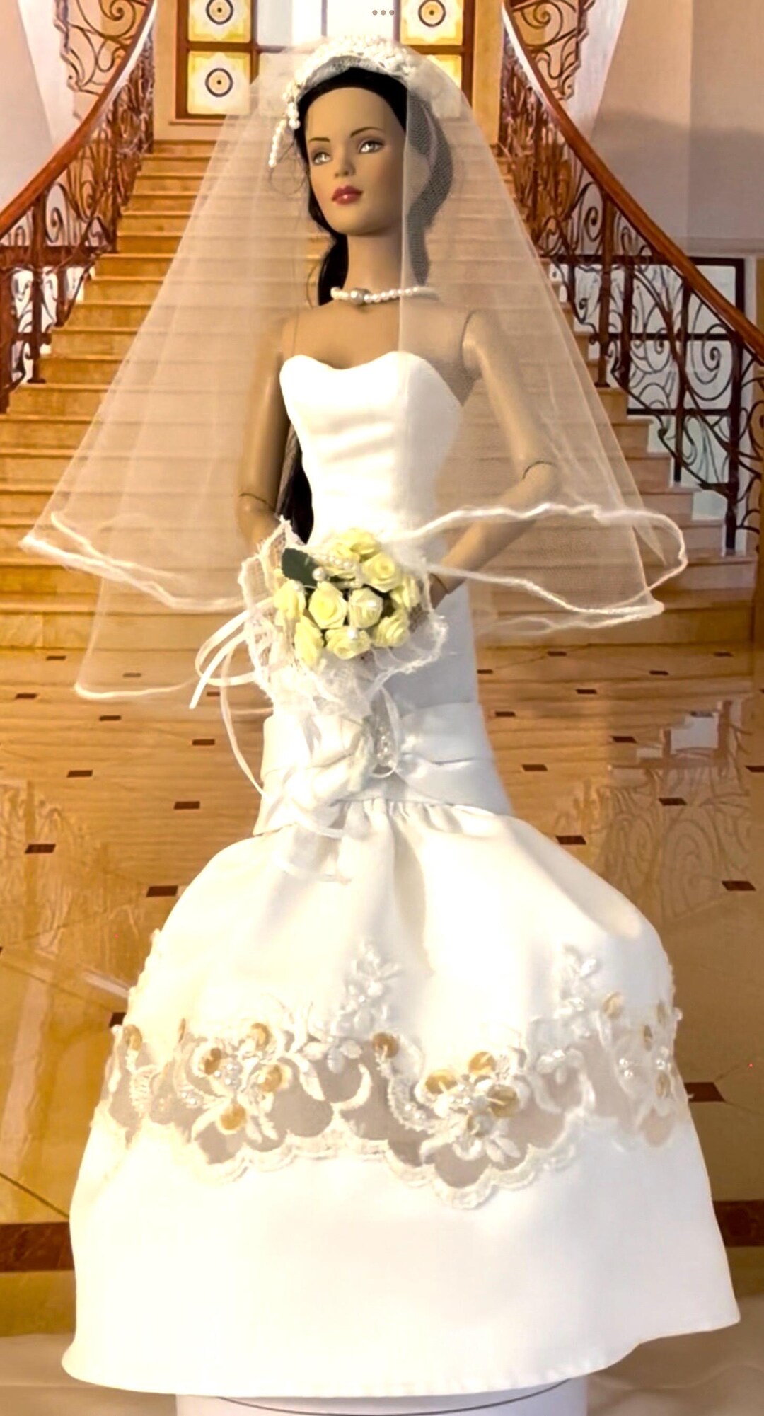 Elegant Doll Wedding Gown With Veil & Bouquet - Fits Tyler Wentworth - Etsy