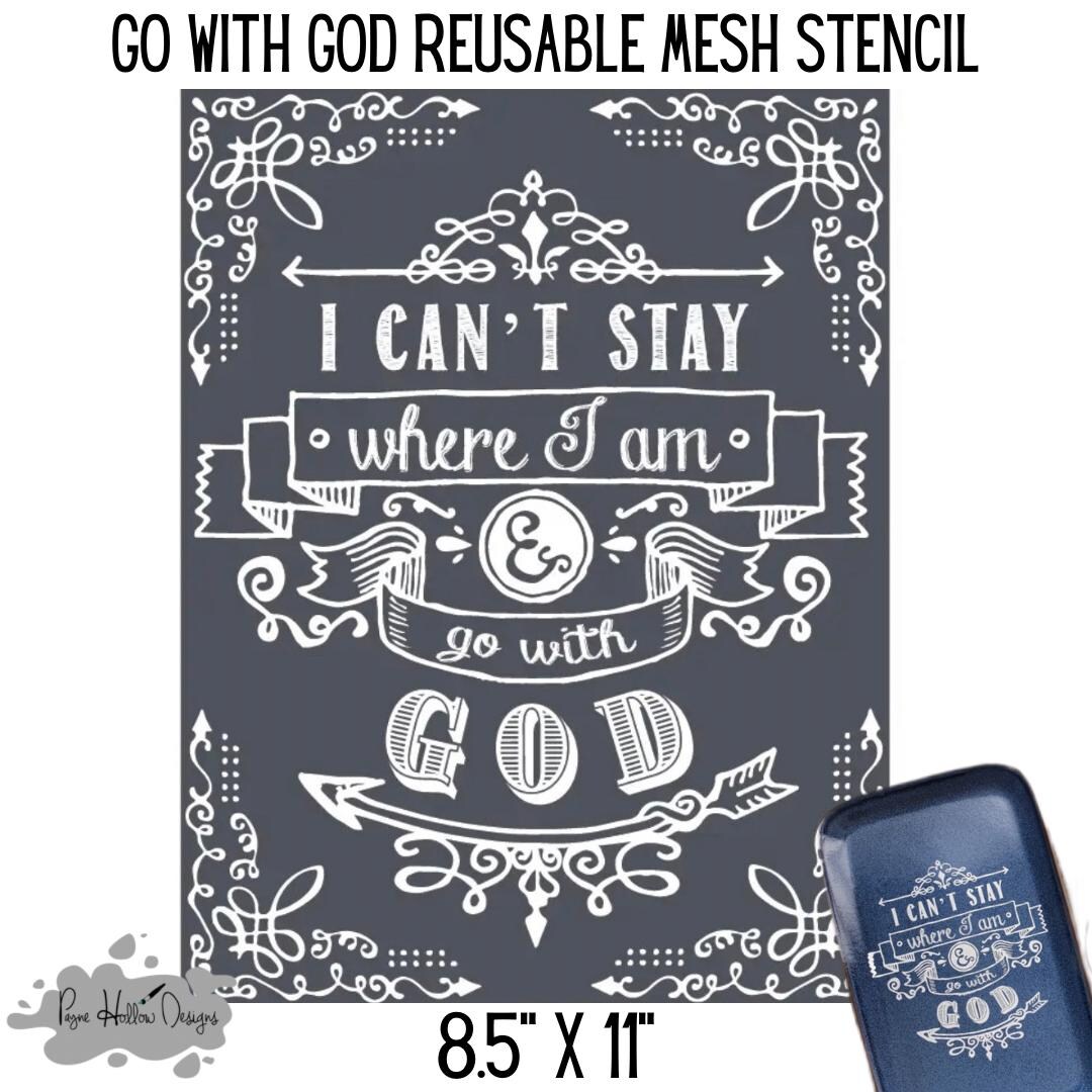 Go With GOD Reusable Mesh Stencil • 8.5 X 11 • Silkscreen Stencil • DIY ...