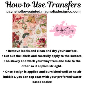 Pink Romance Transfer by Magnolia Design Co Rub on Transfer 12 X 12 ...