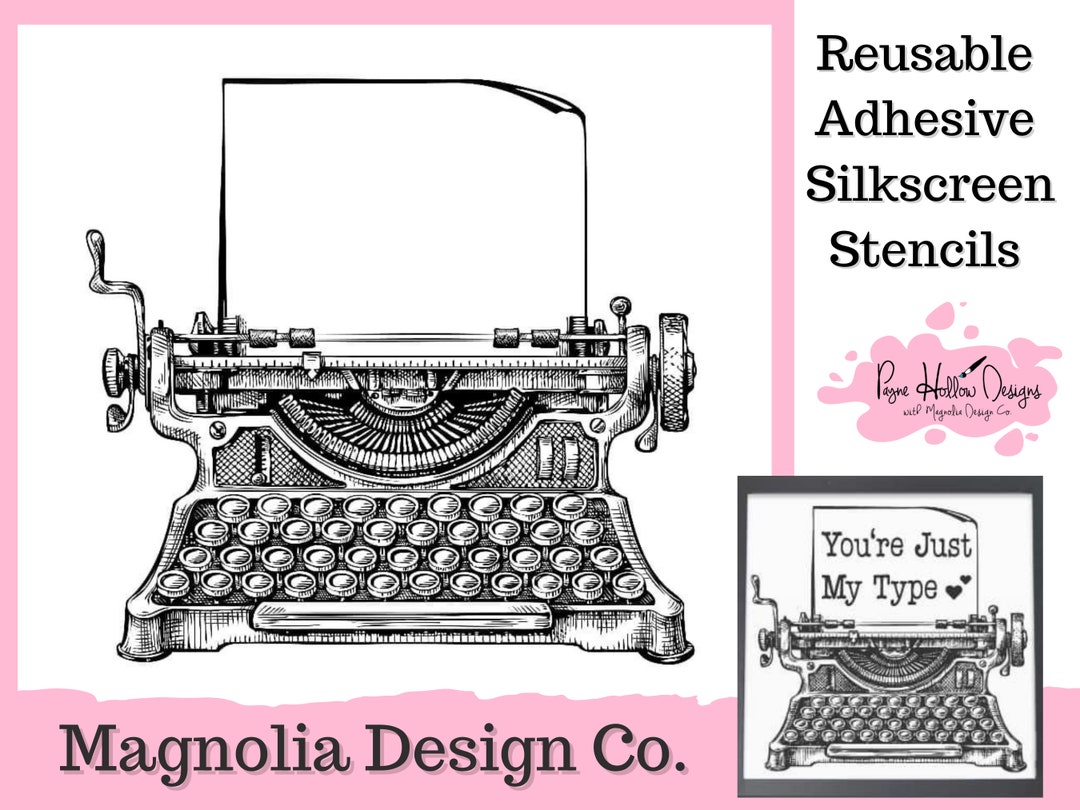 Typewriter Stencil Magnolia Design Co 12 X 12 Reusable Silkscreen ...
