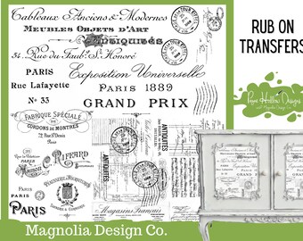 Magnolia Design Co Paris Type Rub on Transfer 12x12 - Etsy