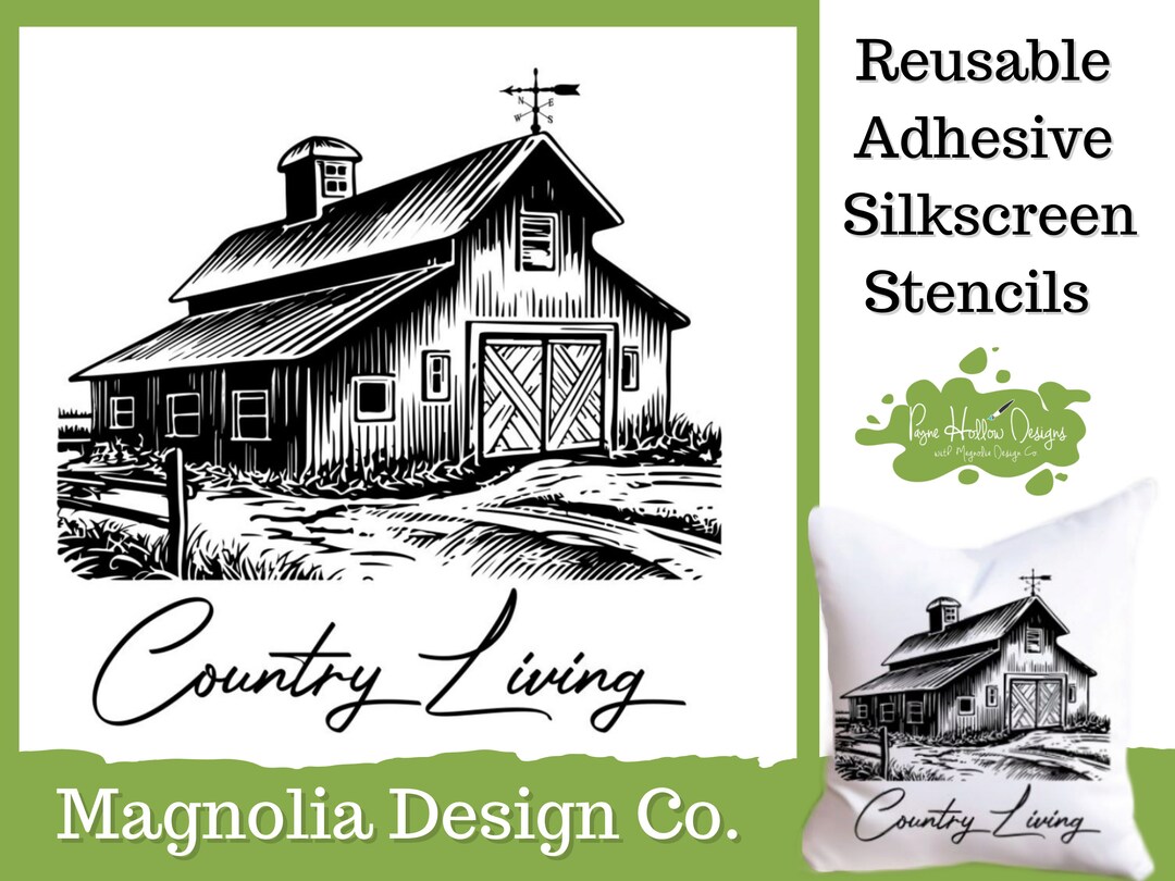 Country Living Stencil Magnolia Design Co 15 X 15 Reusable Silkscreen ...
