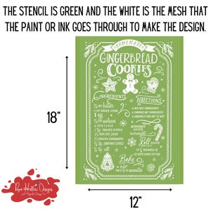 Gingerbread Cookies Recipe Stencil • Magnolia Design Co • 12 X 18 ...
