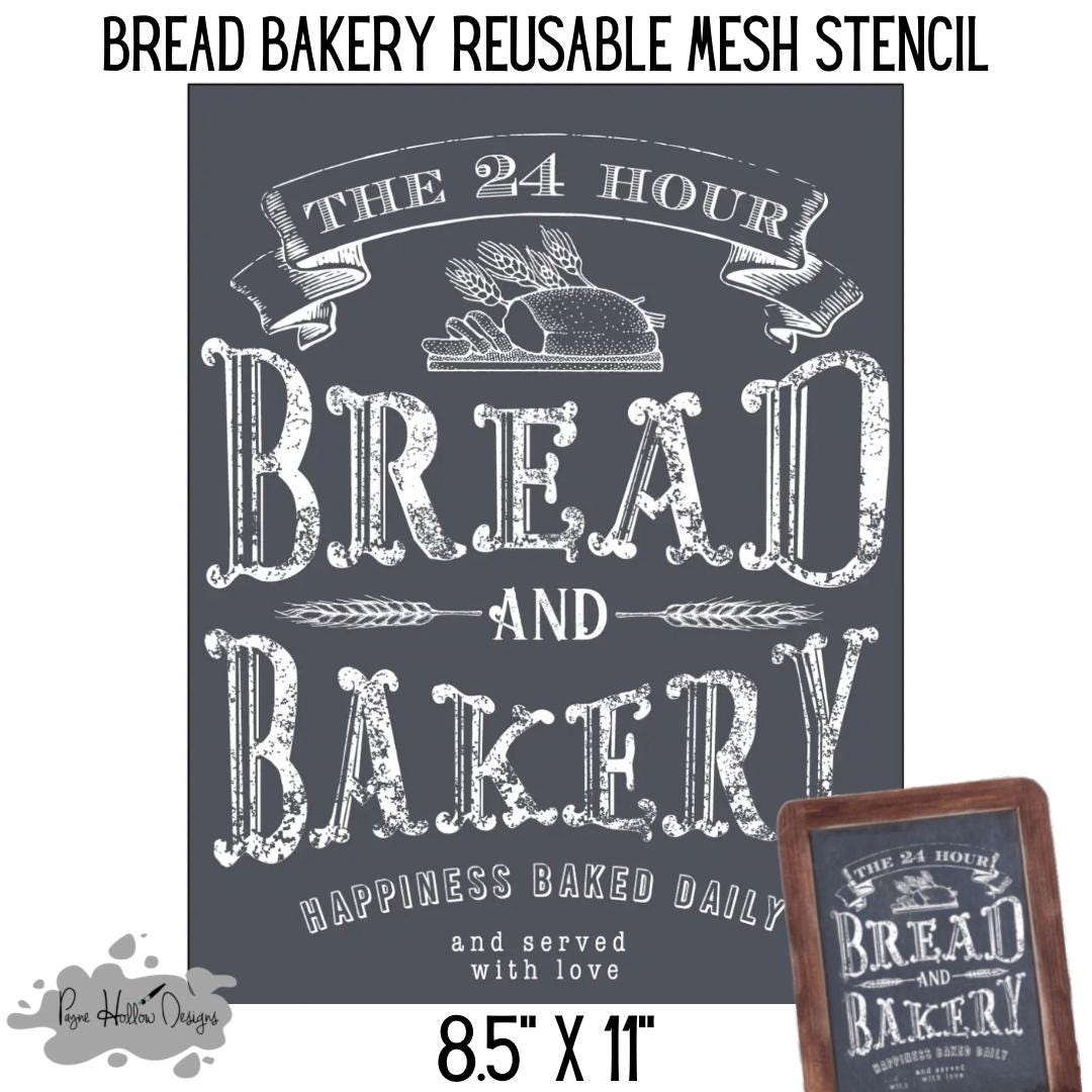 Bread Bakery Reusable Mesh Stencil • 8.5 X 11 • Silkscreen Stencil ...