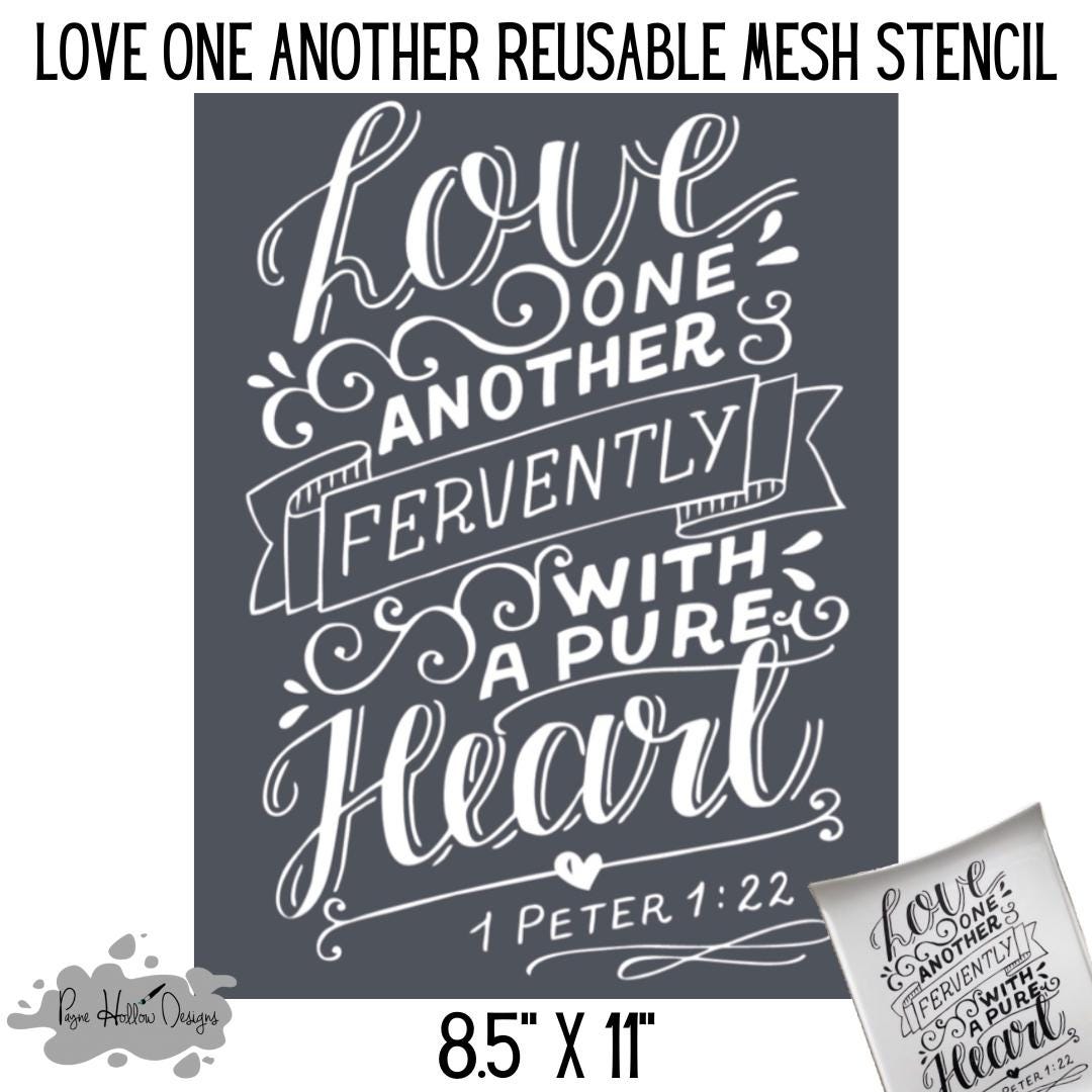 Love One Another Reusable Mesh Stencil • 8.5 X 11 • Silkscreen Stencil ...
