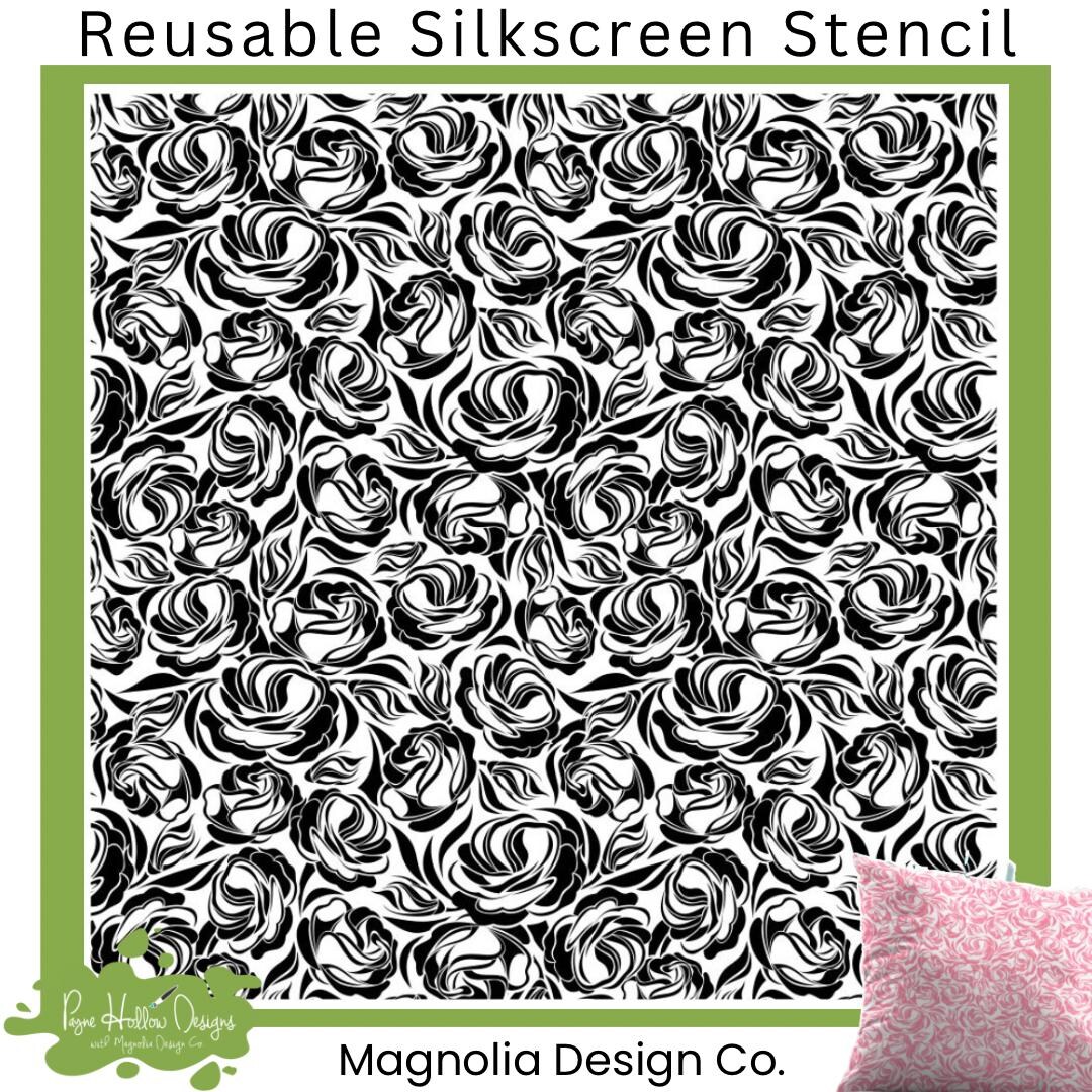 French Rose Pattern Stencil • Retired • Reusable Silkscreen Stencil ...