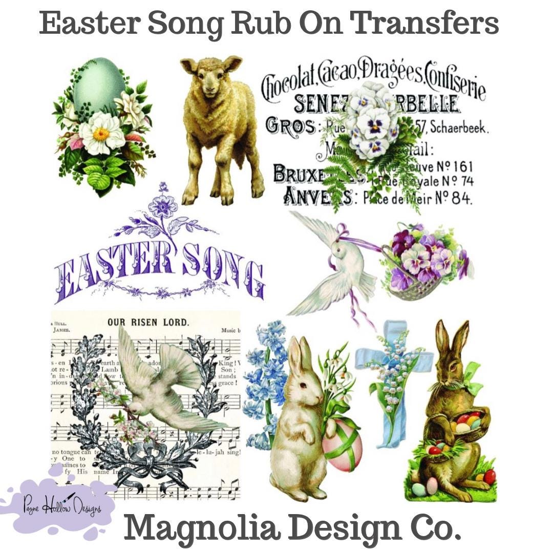 Easter Song Transfer • by Magnolia Design Co • Rub on Transfer • 12 X ...